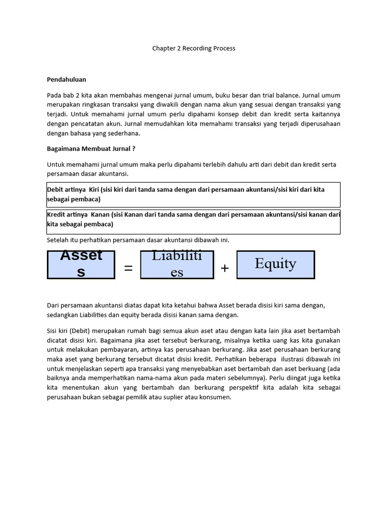 Proses Pencatatan Jurnal Umum Akuntansi | PDF | Bisnis