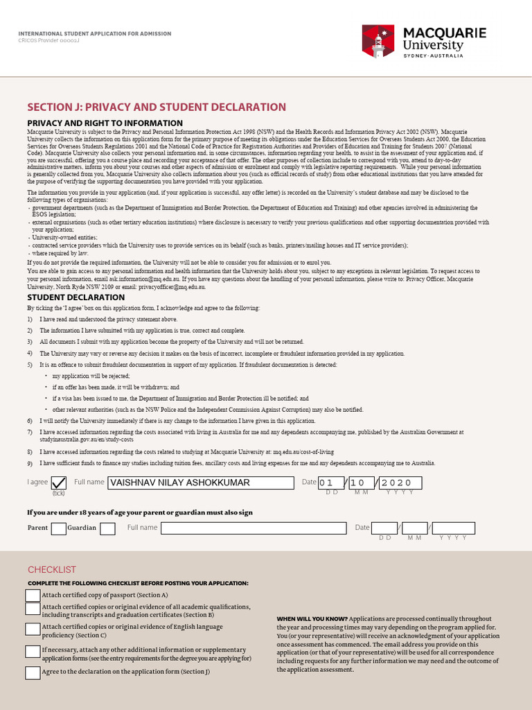 MQ_Declaration Form _nilay | PDF | Justice | Crime & Violence