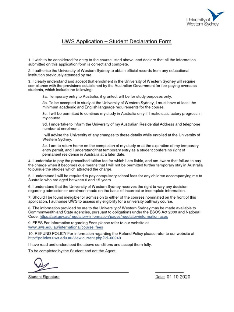 WSU DECLARATION nilay | PDF