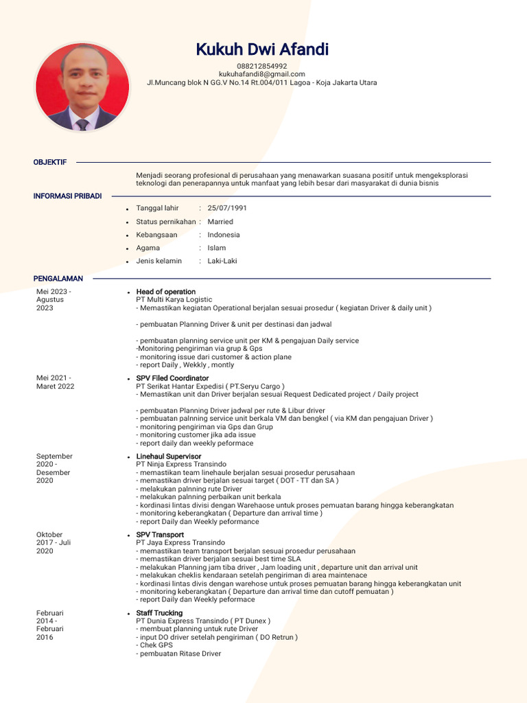 CV Terbaru Kukuh Afandi 2024 | PDF | Bisnis | Teknologi & Rekayasa
