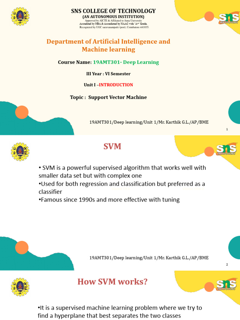 Department of Artificial Intelligence and Machine Learning: Sns College of Technology | Download ...