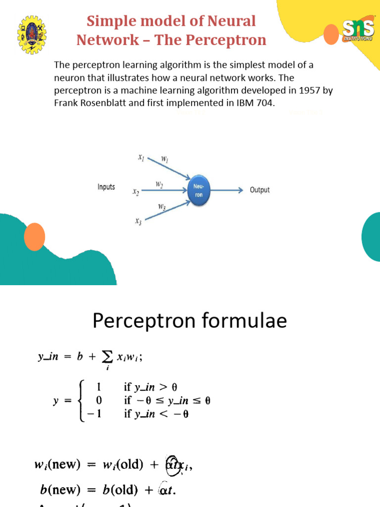 Perceptron AIML | PDF | Teaching Methods & Materials