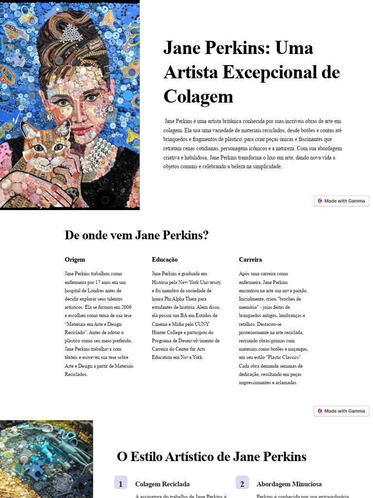 Jane Perkins Uma Artista Excepcional de Colagem | PDF