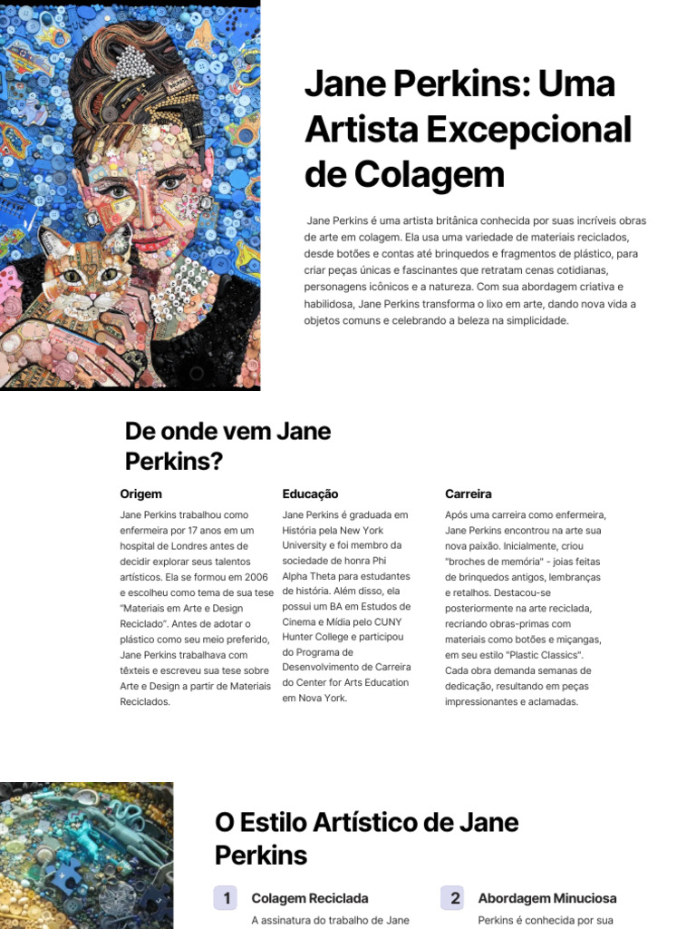 Arte Sustentável de Jane Perkins | PDF