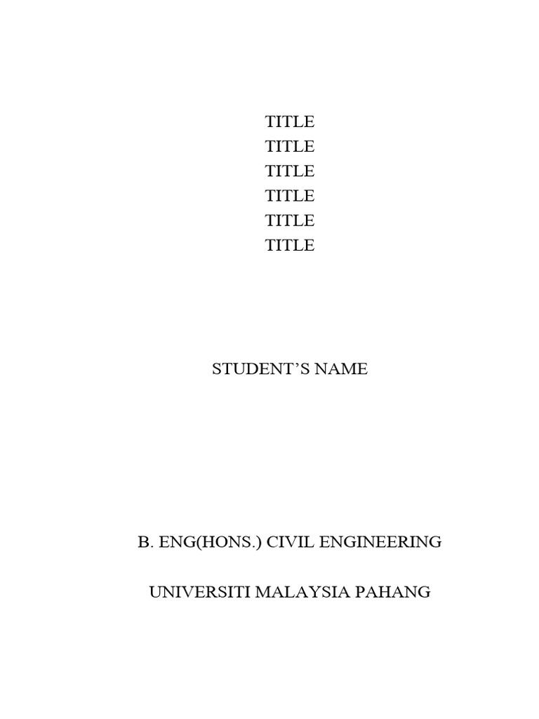 UMP Thesis Template | PDF | Microsoft Word | Thesis