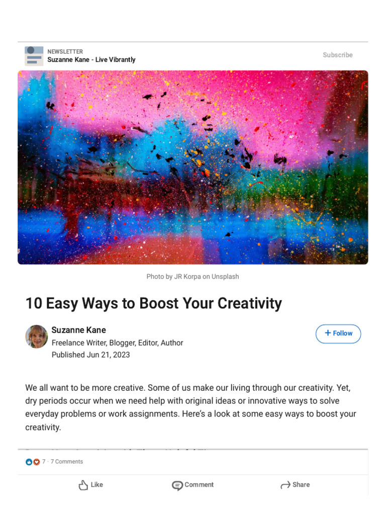 10 Easy Ways To Boost Your Creativity | PDF | Creativity | Laughter
