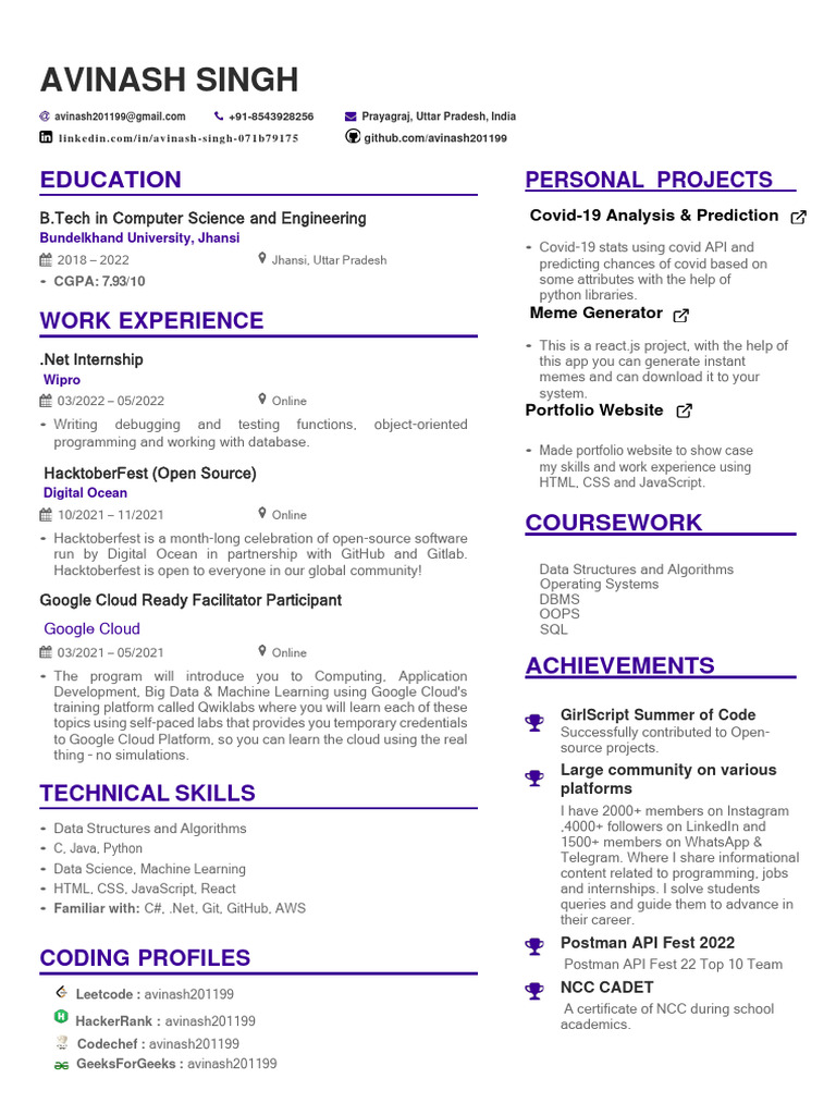Avinash Resume Docs | PDF | Computer Programming | Databases
