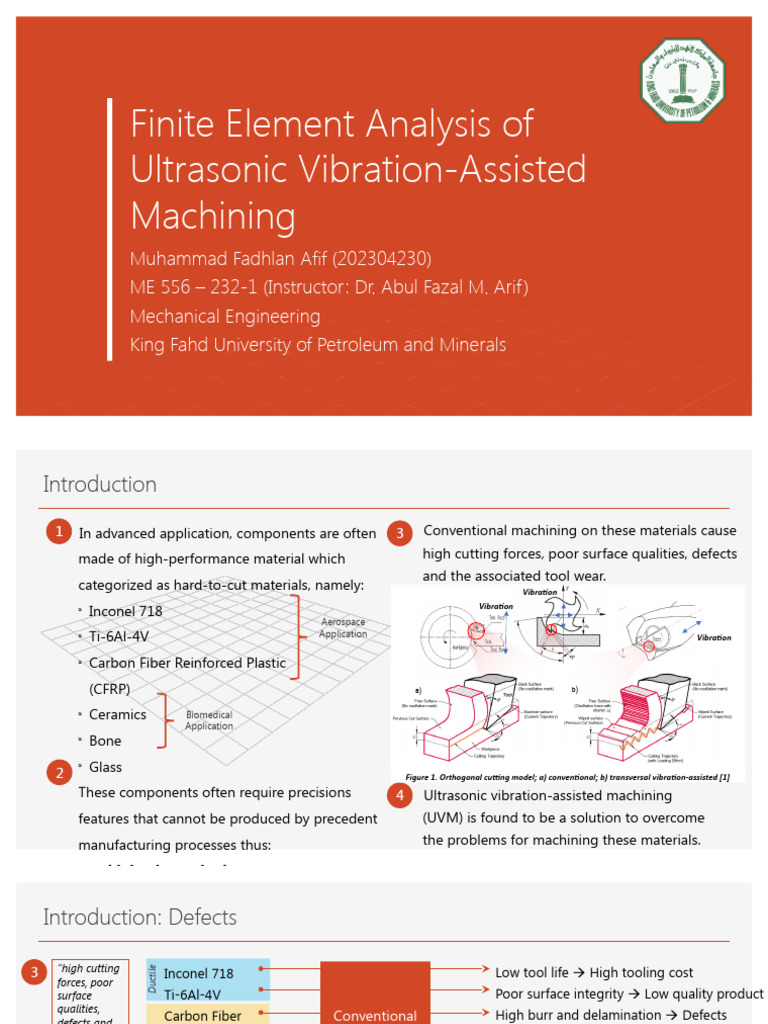 Finite Element Analysis of Ultrasonic Vibration-Assisted Machining Fin ... Finite Element Analysis of Ultrasonic Vibration-Assisted Machining Fin ...