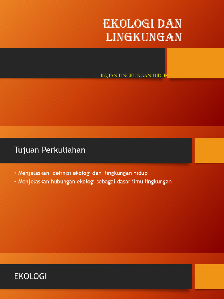 Ekologi Sebagai Dasar Ilmu Lingkungan | PDF