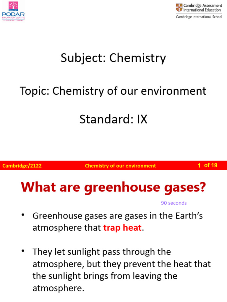 PPT2 - Cambridge - IX - Chem - Unit17 - Chemistry of Our Environment ...