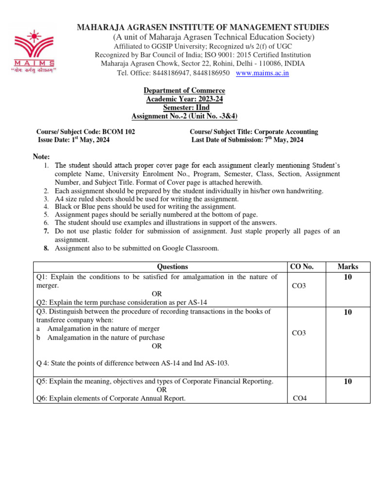 Asignment 2 CA - 2023-24 | Download Free PDF | Business