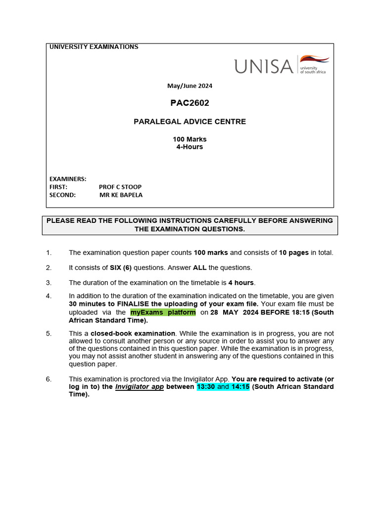 Pac2602 Mayjune 2024 Eqp Final | PDF | Plagiarism | Academic Integrity