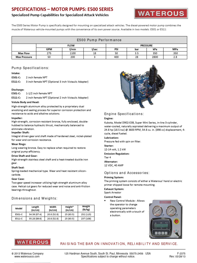 E500 New Series | PDF | Pump | Engines