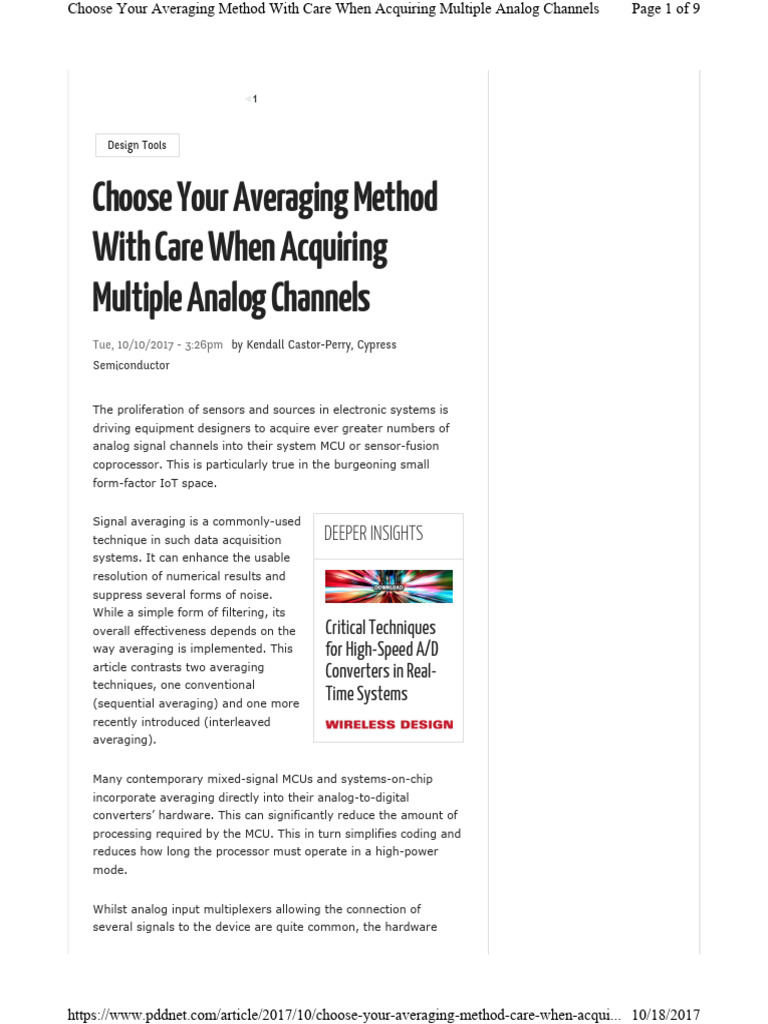 ADC Averaging | PDF | Sampling (Signal Processing) | Analog To Digital ...