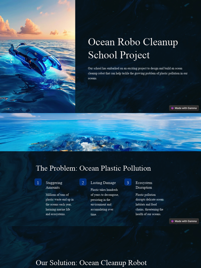 Ocean Robo Cleanup School Project | PDF | Waste | Oceans