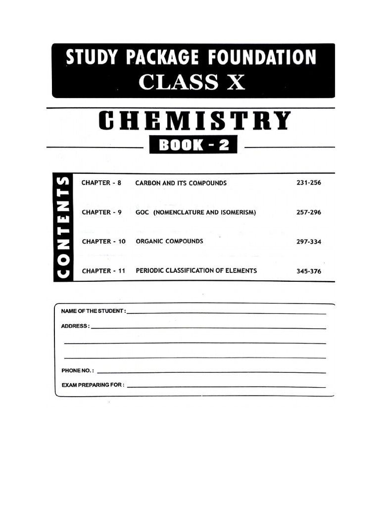 Foundation Chemistry For Class X Part B Standard 10 For IIT JEE ...