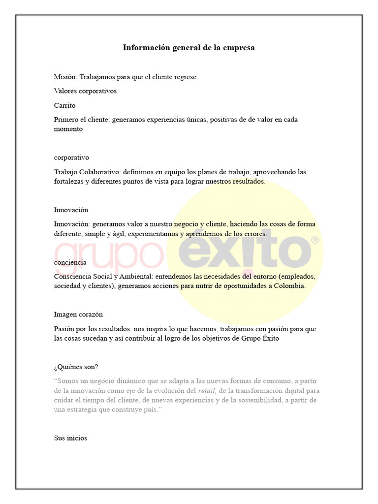 Información General de La Empresa | PDF | Business | Economias