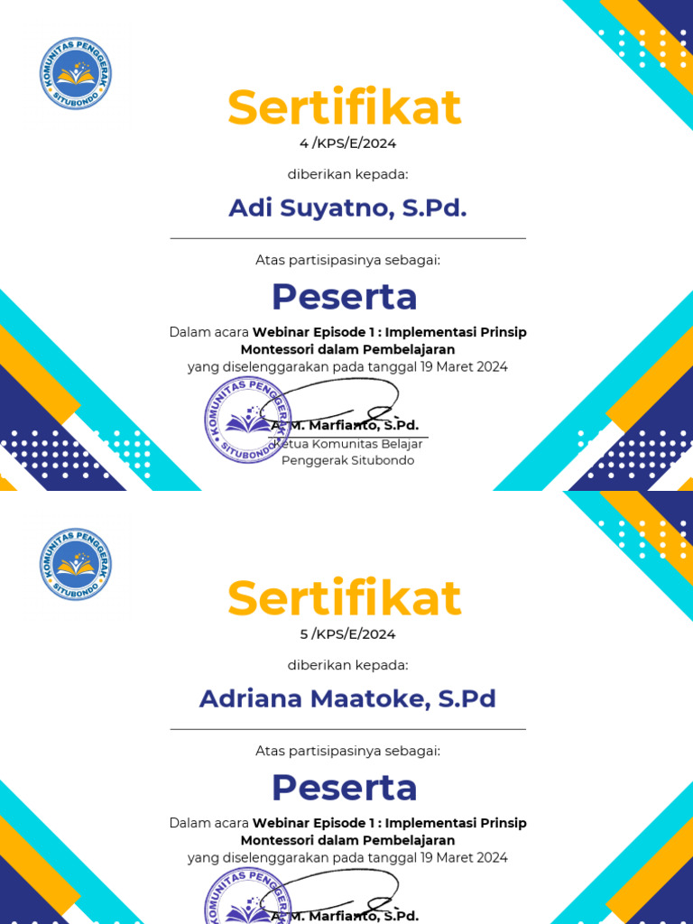 Sertifikat Peserta Webinar | PDF | Karier & Perkembangan