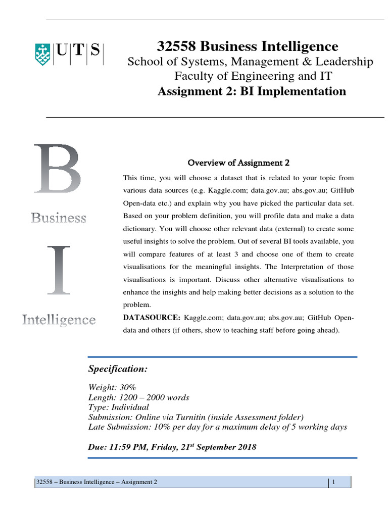 BI - Assignment 2 Description | PDF | Business Intelligence | Data