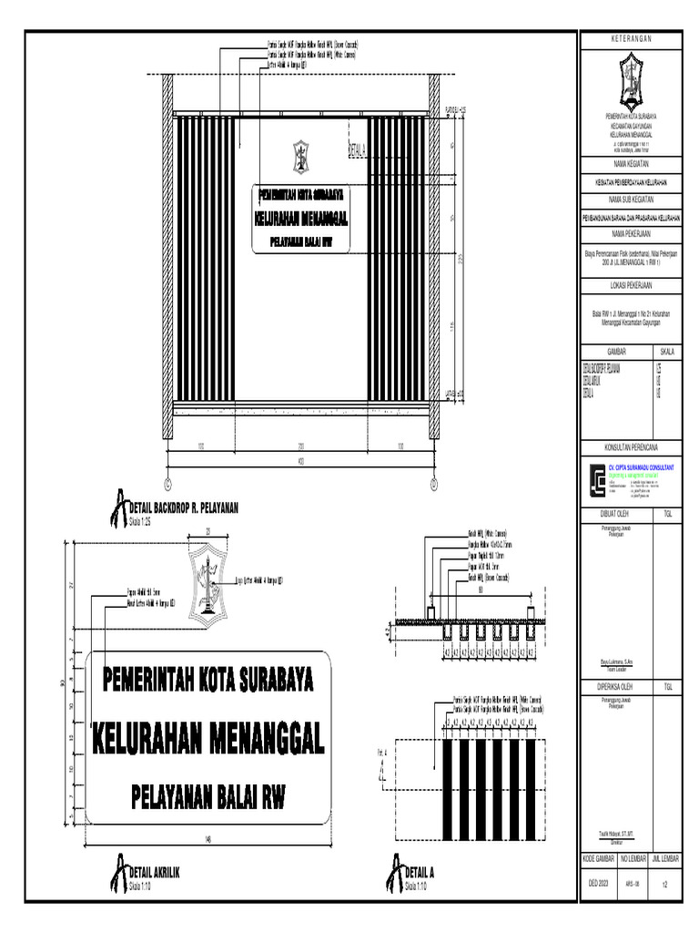 Detail A: Detail Backdrop R. Pelayanan | PDF