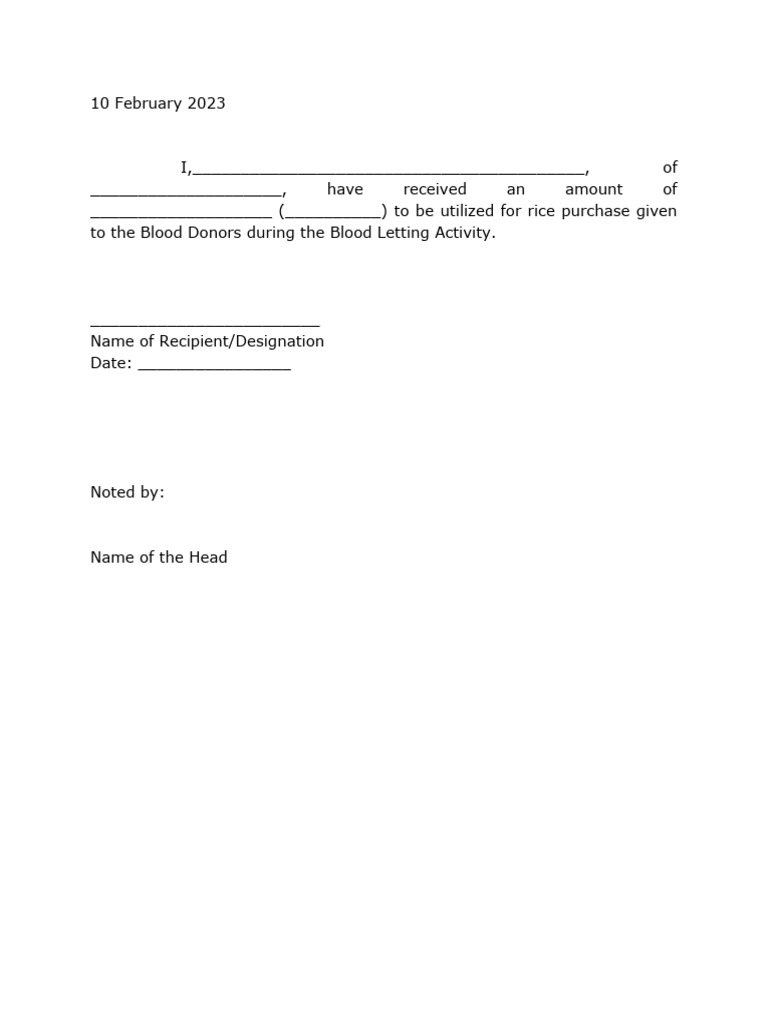 Receipt for Rice Purchase Donation | PDF