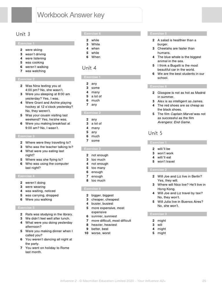 Influence 2 Workbook Answer Key | PDF