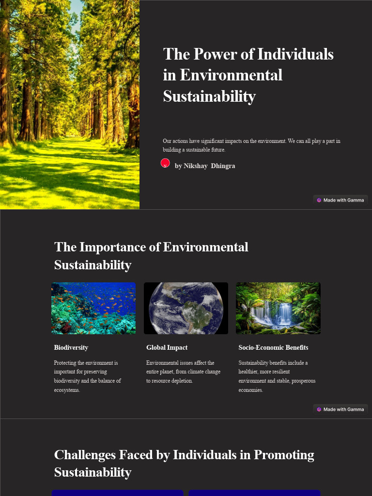 The Power of Individuals in Environmental Sustainability | PDF ...