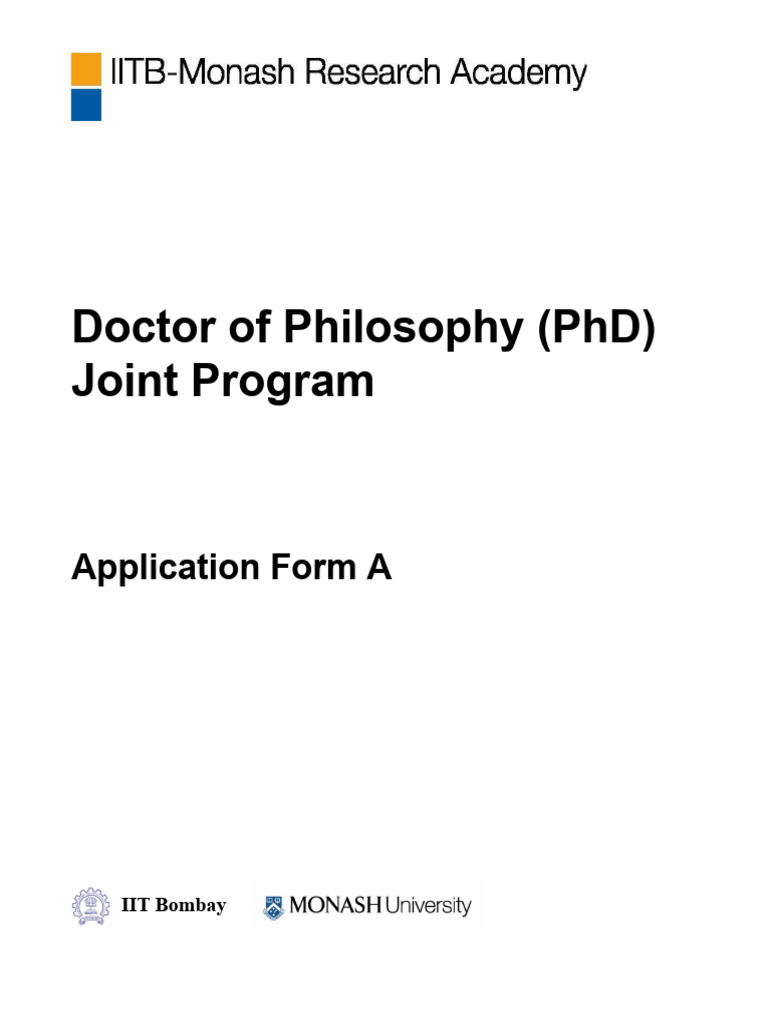 PhD Joint Program Application Form | PDF | Doctor Of Philosophy | Test ...