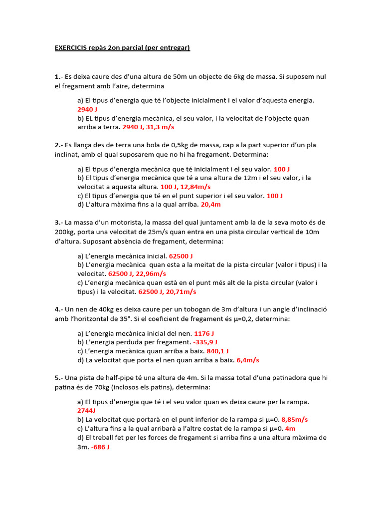 EXERCICIS Repas 2on Parcial2 | PDF