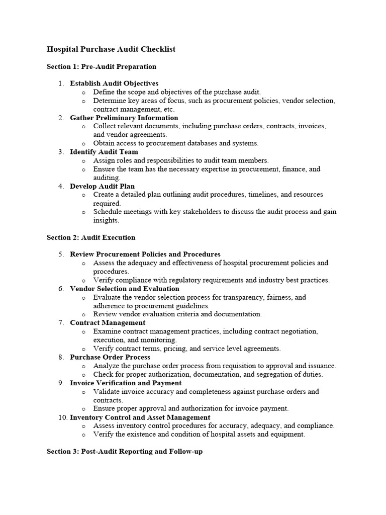 Purchase Checklist | PDF | Audit | Procurement