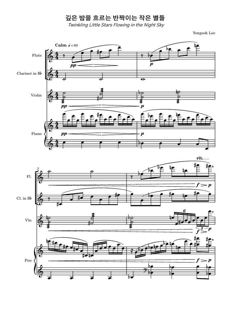 Twinkling Stars Music Sheet | PDF