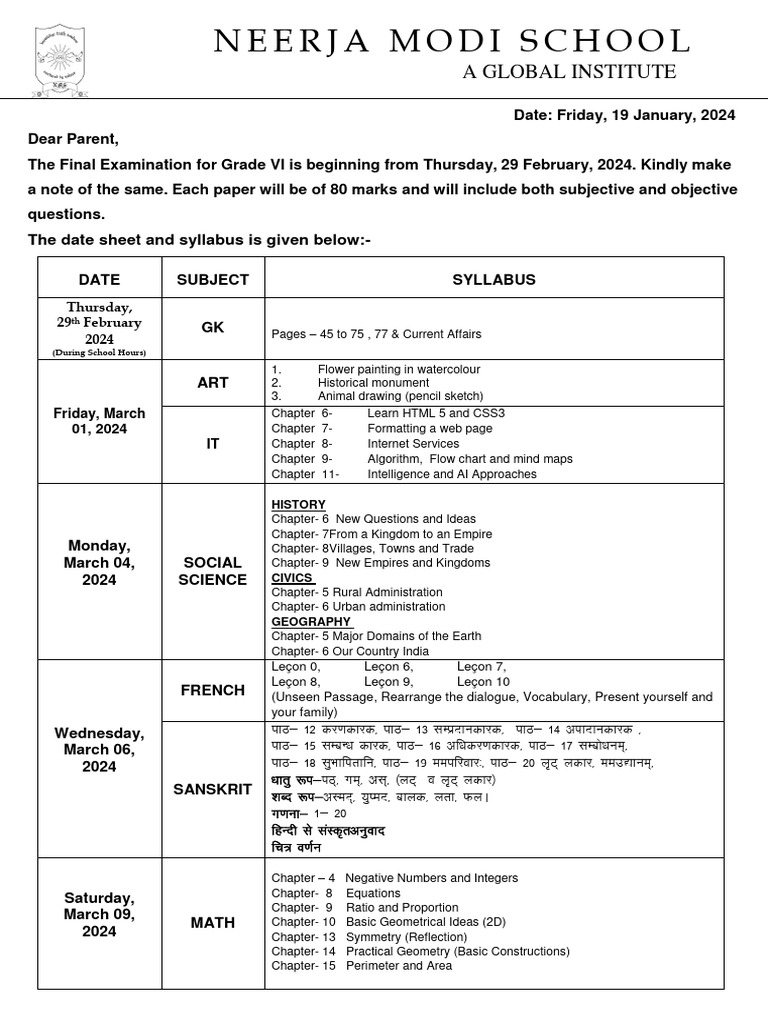 Grade - Vi (Final Term) | PDF