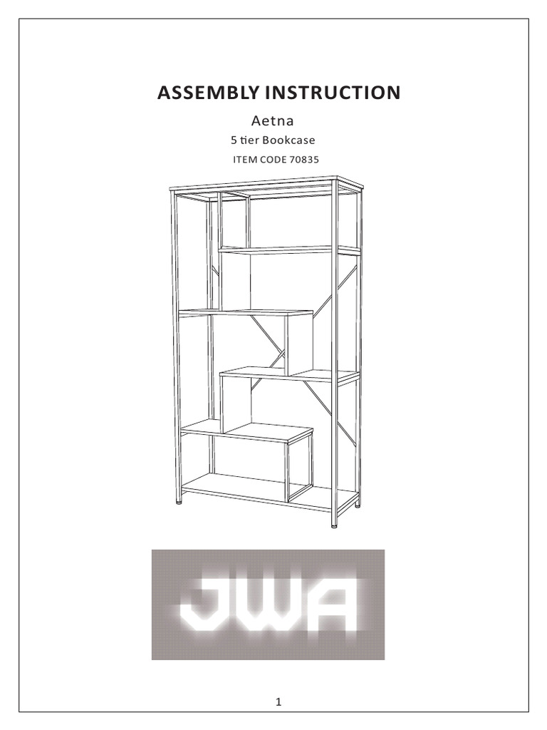 Amart. AETNA - 5 Tier Bookcase (V3) AI 70835 | PDF
