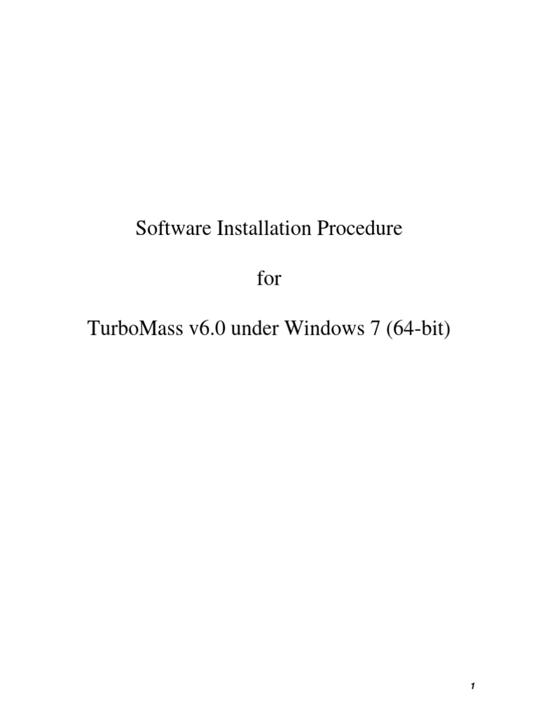 TurboMass v6.0 Software Installation Procedure Rev C | PDF | Microsoft Windows | Computer Science