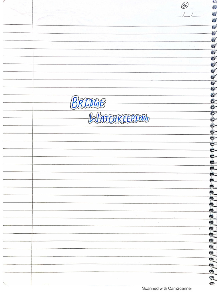 2M Bridge Watchkeeping Notes by Anupam | PDF