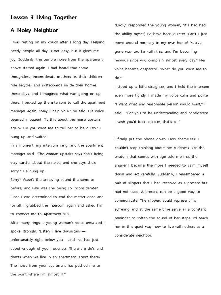 Lesson 3 Living Together | PDF