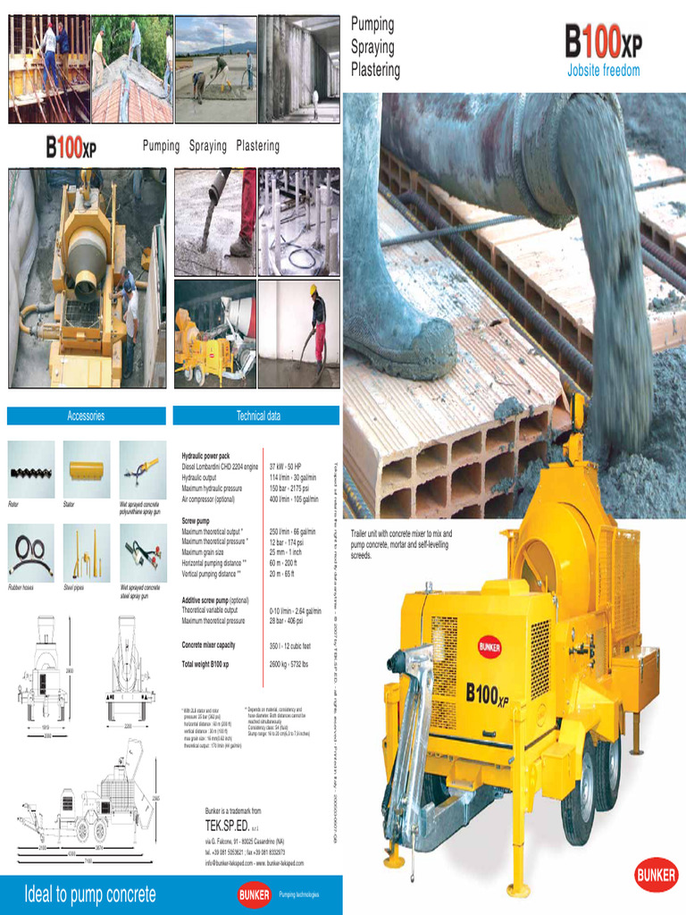 Ideal To Pump Concrete: Pumping Spraying Plastering | PDF | Concrete | Pump