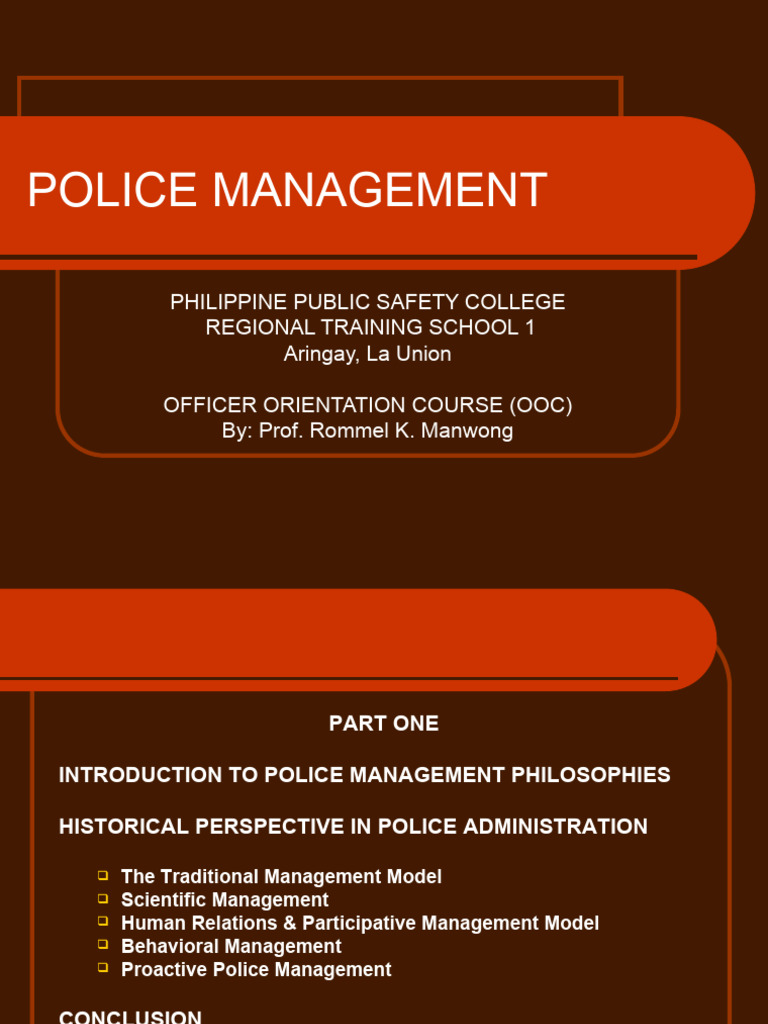 Police MGMT OCC | PDF | System | Police