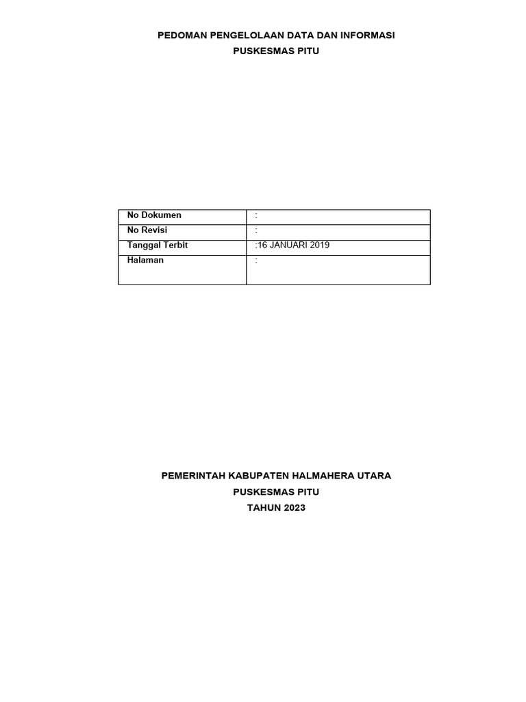 Panduan Data Puskesmas 2023 | PDF