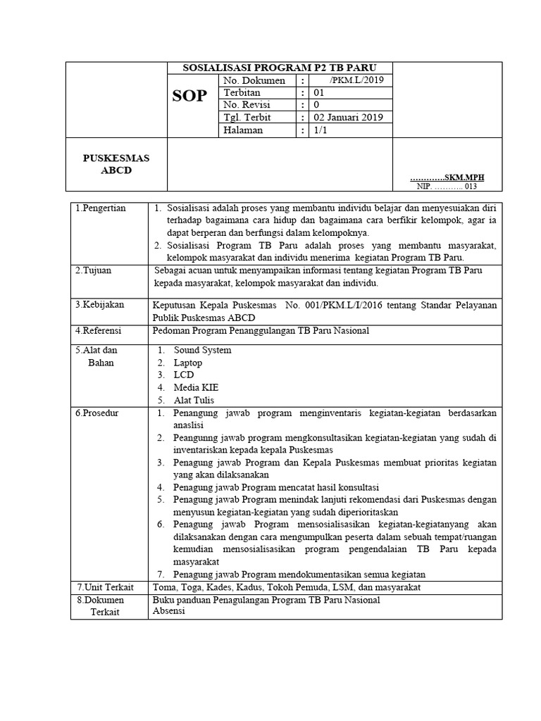 Sosialisasi Program TB Paru | PDF