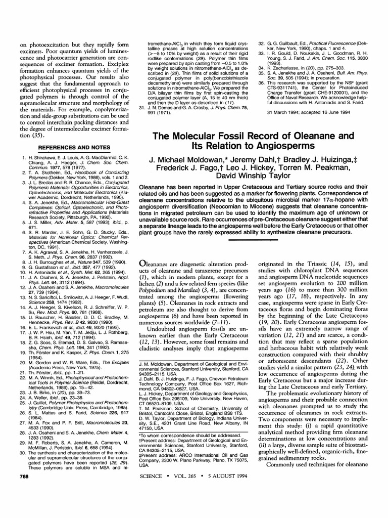 Science 265 5173 768 | PDF | Gas Chromatography–Mass Spectrometry