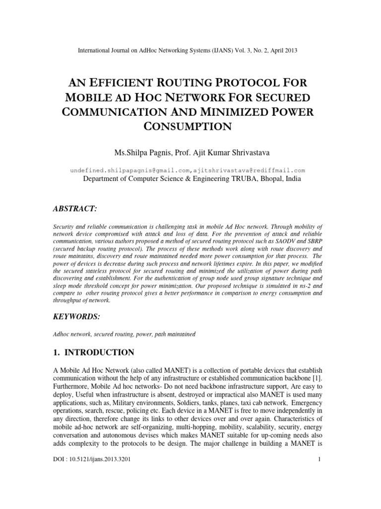An Efficient Routing Protocol For Mobile Ad Hoc Network For Secured