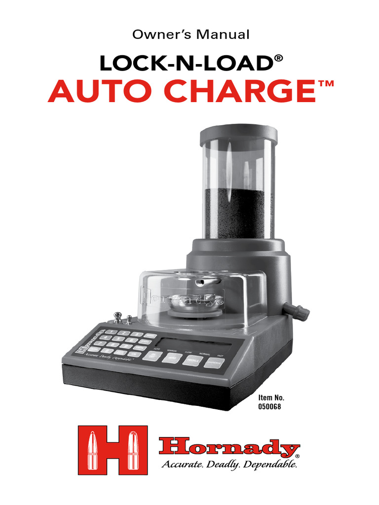 Hornady Instructions Auto Charge | PDF | Calibration | Vacuum Tube