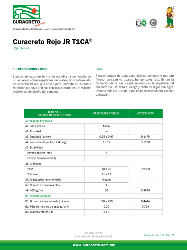 Curacreto Rojo JR T1ca | PDF | Hormigón