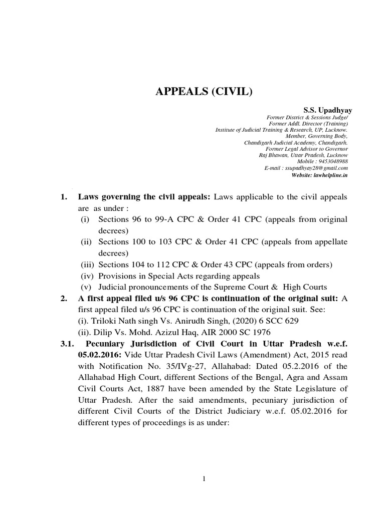 Appeal (Civil) | PDF | Appeal | Appellate Court