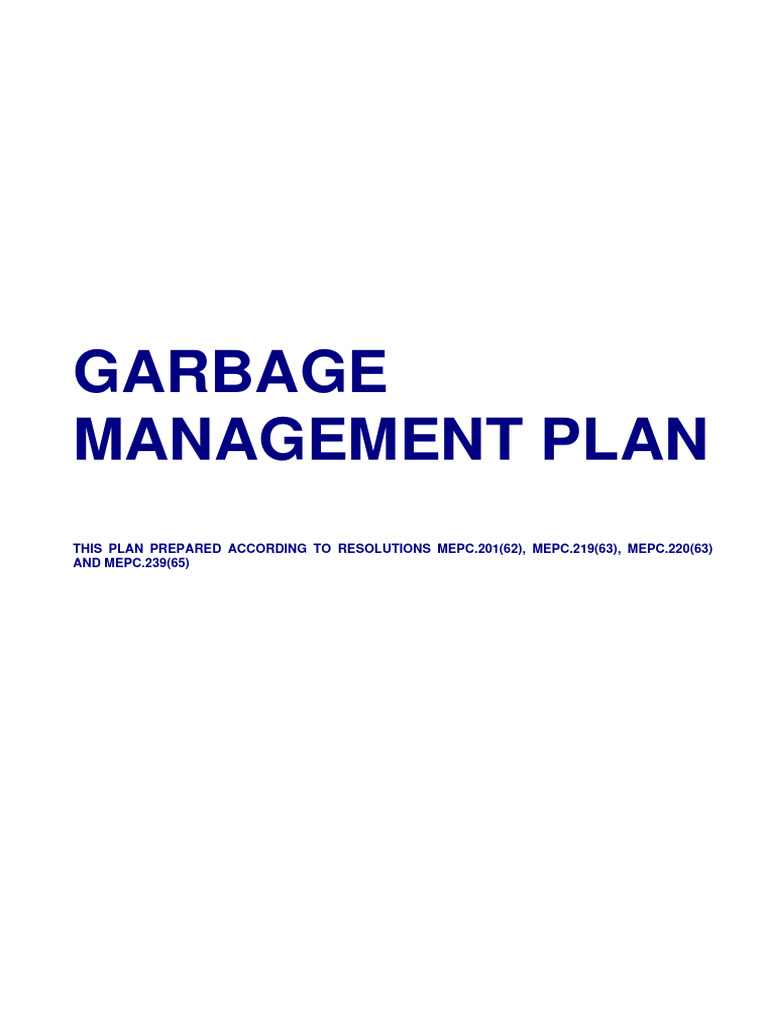 Garbage Management Plan FOG 10 | Download Free PDF | Municipal Solid ...
