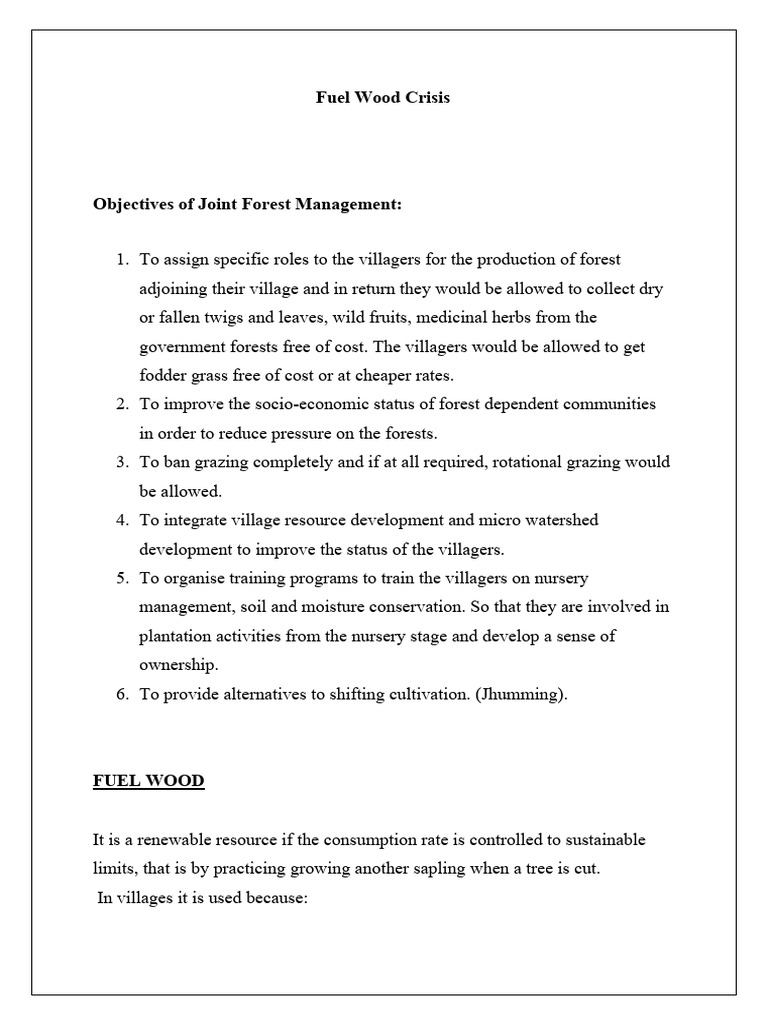 Chapter 2 - Fuel Wood Crisis | PDF | Forestry | Fuels