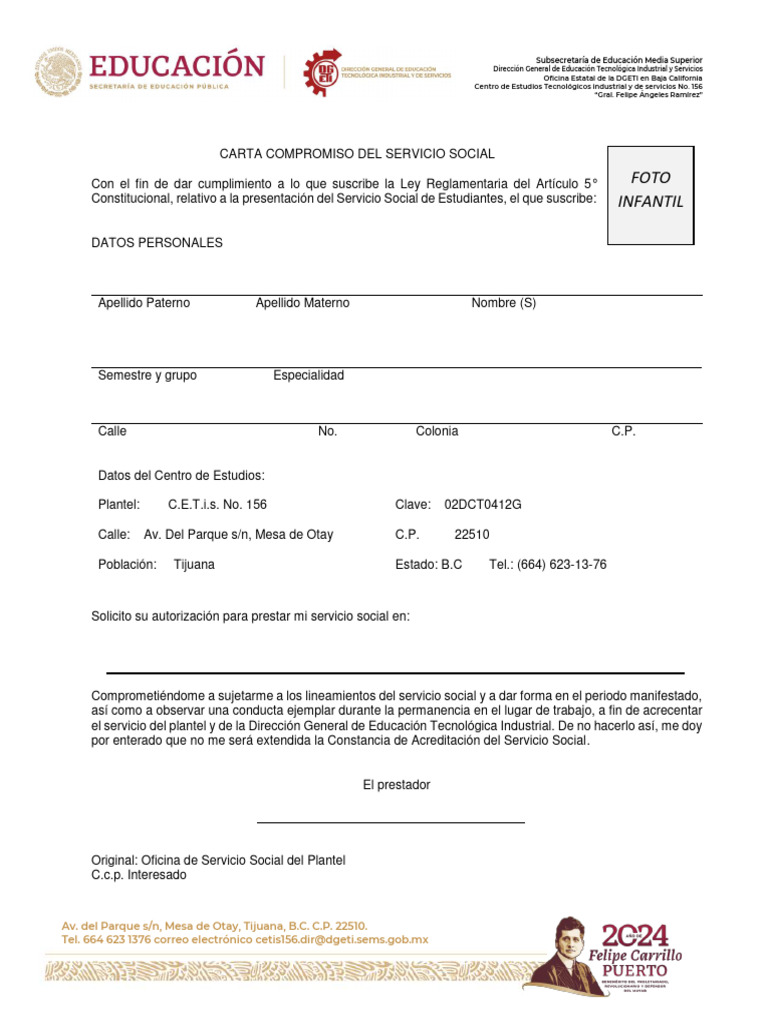 Formatos Serv. Soc. Cruz Roja Mexicana Gen. 2022-2025 | PDF ...