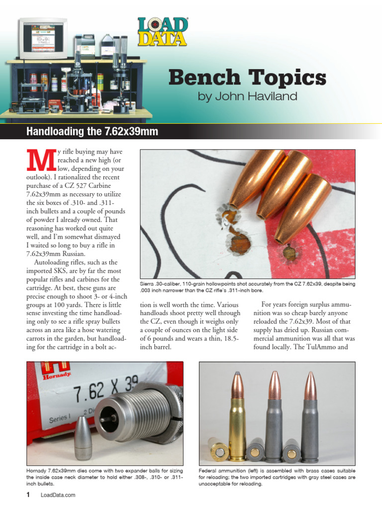 Handloading The 7.62x39mm | PDF | Bullet | Rifle