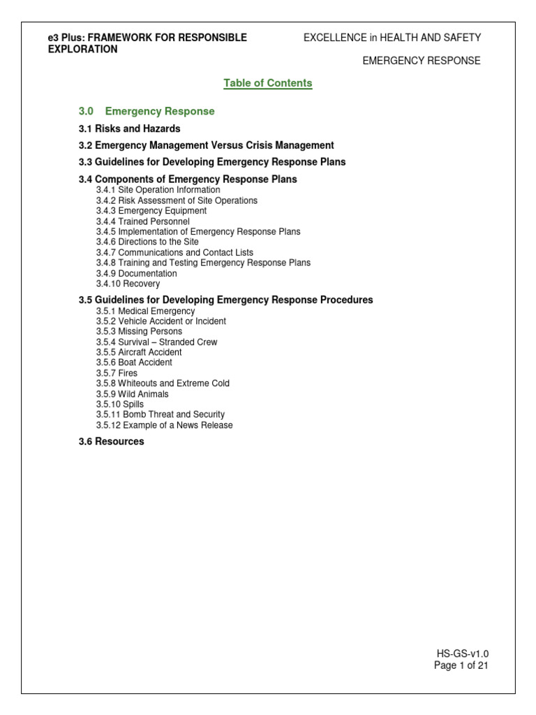 Emergency Response | PDF | Emergency | Emergency Management